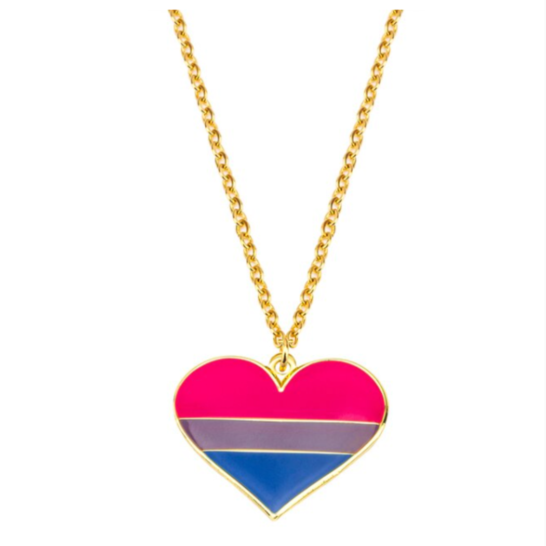 Bisexual Heart Necklace – Pride Palace